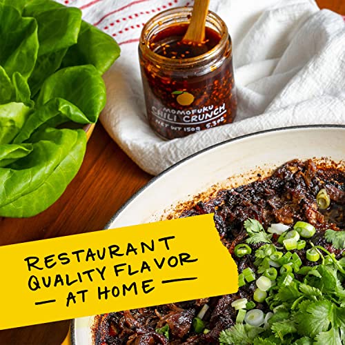 Momofuku Chili Crunch by David Chang, (5.3 Ounces), Chili Oil with Crunchy Garlic and Shallots, Spicy Chili Crisp, 2 Pack