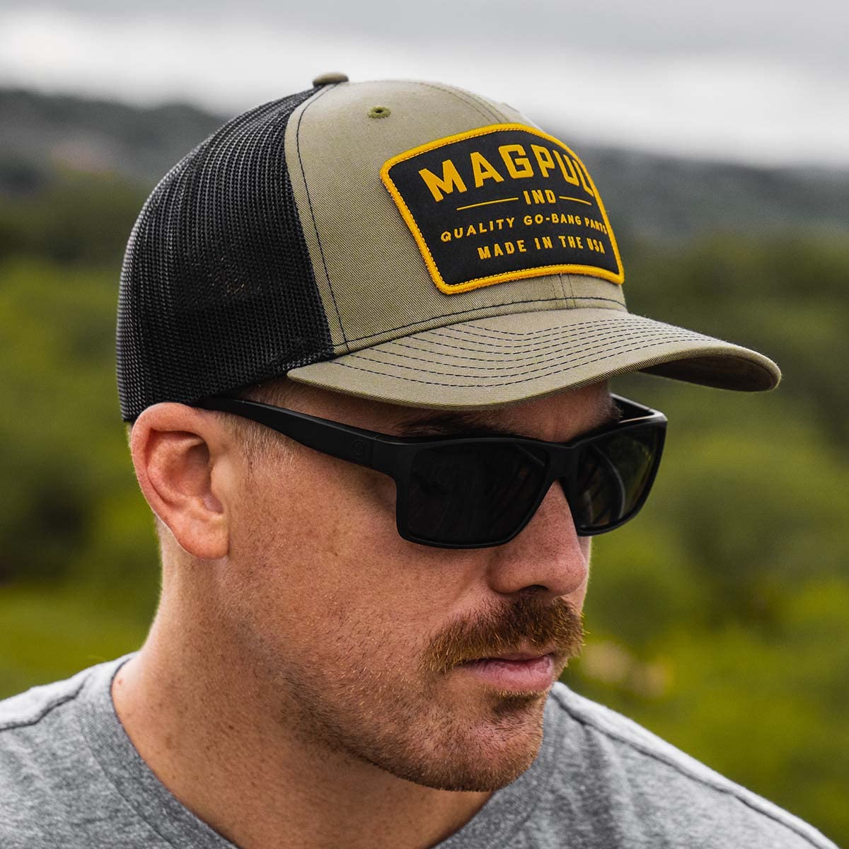 Magpul Standard Trucker Hat Snap Back Baseball Cap, One Size Fits Most, Go Bang Olive