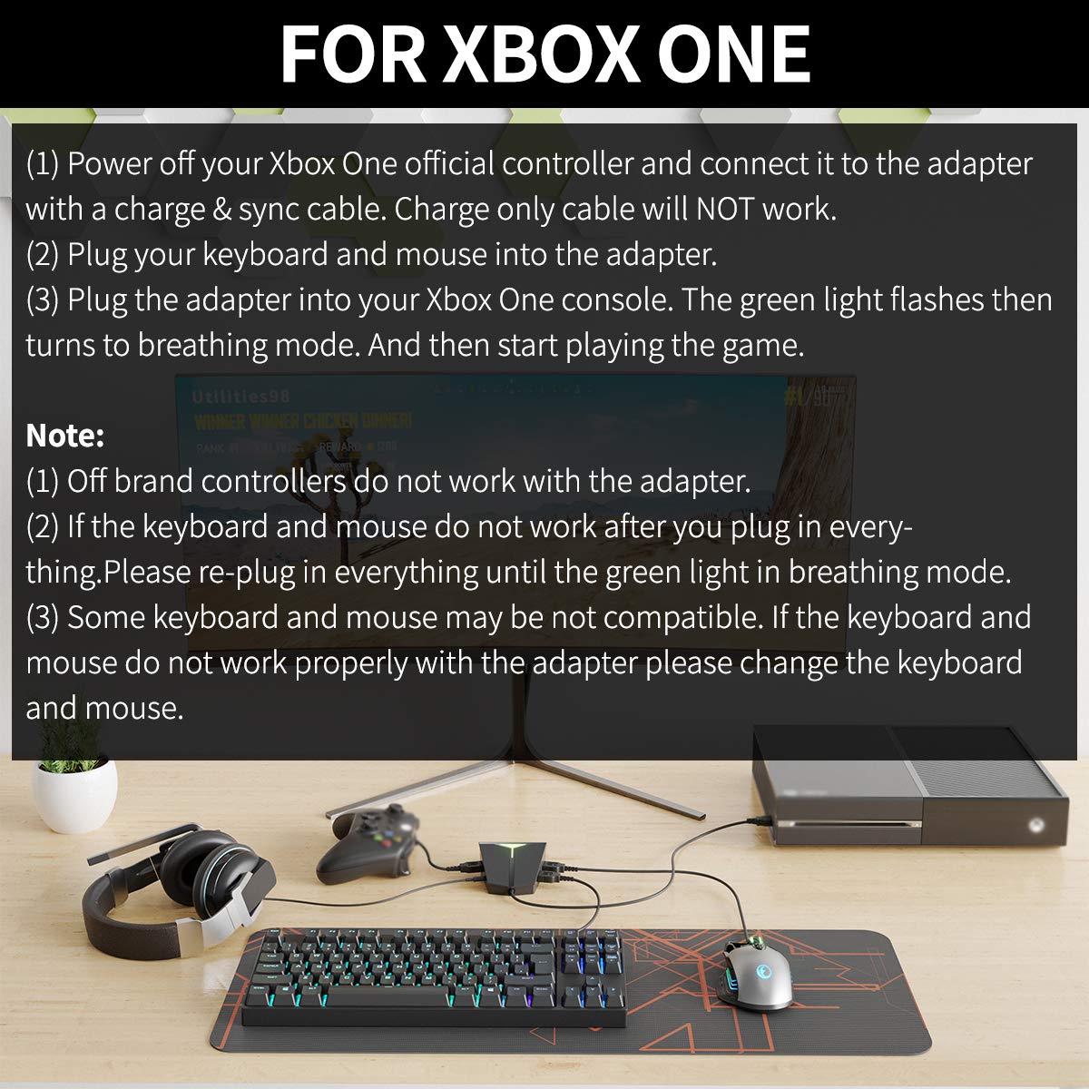 IFYOO KMAX2 Game Console Keyboard and Mouse Adapter Converter for PS4 / Xbox One/Switch - Compatible with Fortnitee/PUBG/Rainbow Six Siege and Other Shooting Games