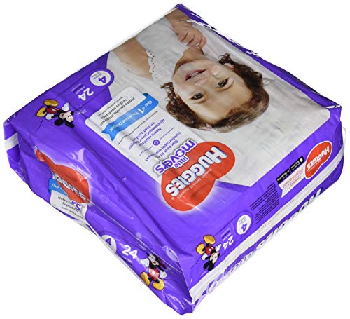 HUGGIES LITTLE MOVERS Diapers, Size 4 (22-37 lb.), 24 Ct., JUMBO PACK (Packaging May Vary), Baby Diapers for Active Babies