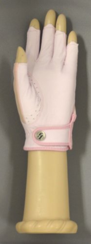 HJ Glove Women's Pink Solaire Half Length Golf Glove, Small, Right Hand