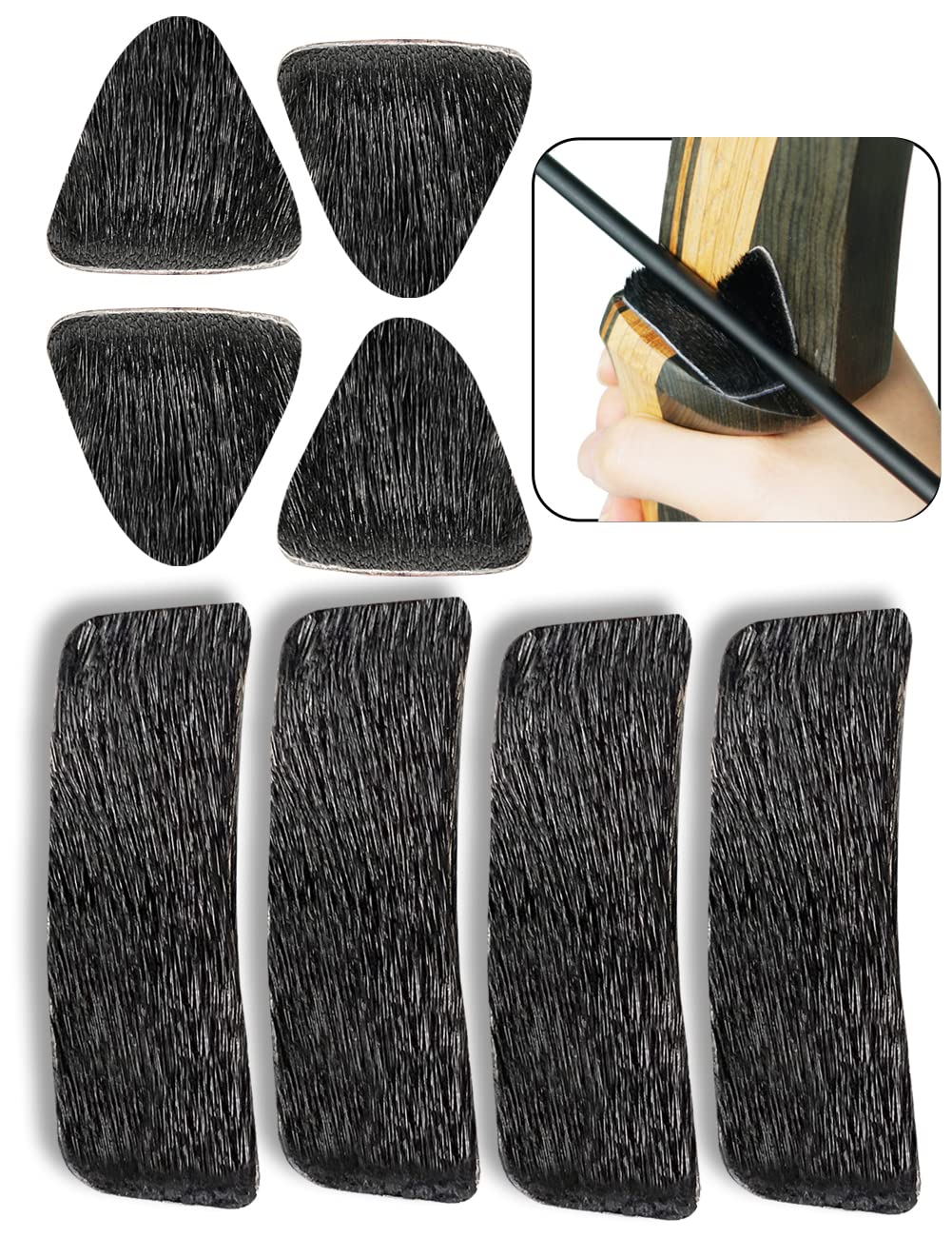 longbowmaker Archery Arrow Rest/Bowstring Siliencer for Recurve Bow (Black-2 Pairs Arrow Rest)
