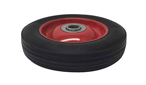 Solid Rubber Flat Free Tire 6" x 1.5" Hand Truck Wheel - 1.25" Offset Hub – 5/8" Axle - 350 lbs Capacity