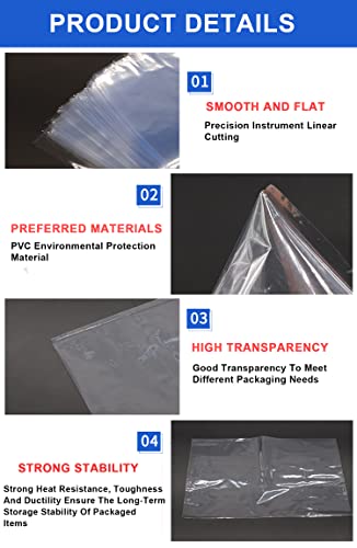 Shrink Wrap Bags - Mlooog 100pcs Clear Heat Shrink Wrap Professional Protection Against Aging and Dust - PVC Shrink Wrap Bags 11x18 Inches