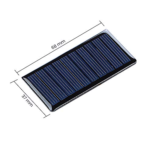 SUNYIMA 10Pcs 5V 60mA Epoxy Solar Panel Polycrystalline Solar Cells for Solar Battery Charger DIY Solar Syatem Kits 68mmx37mm / 2.67"x1.45" 5V Solar Cells