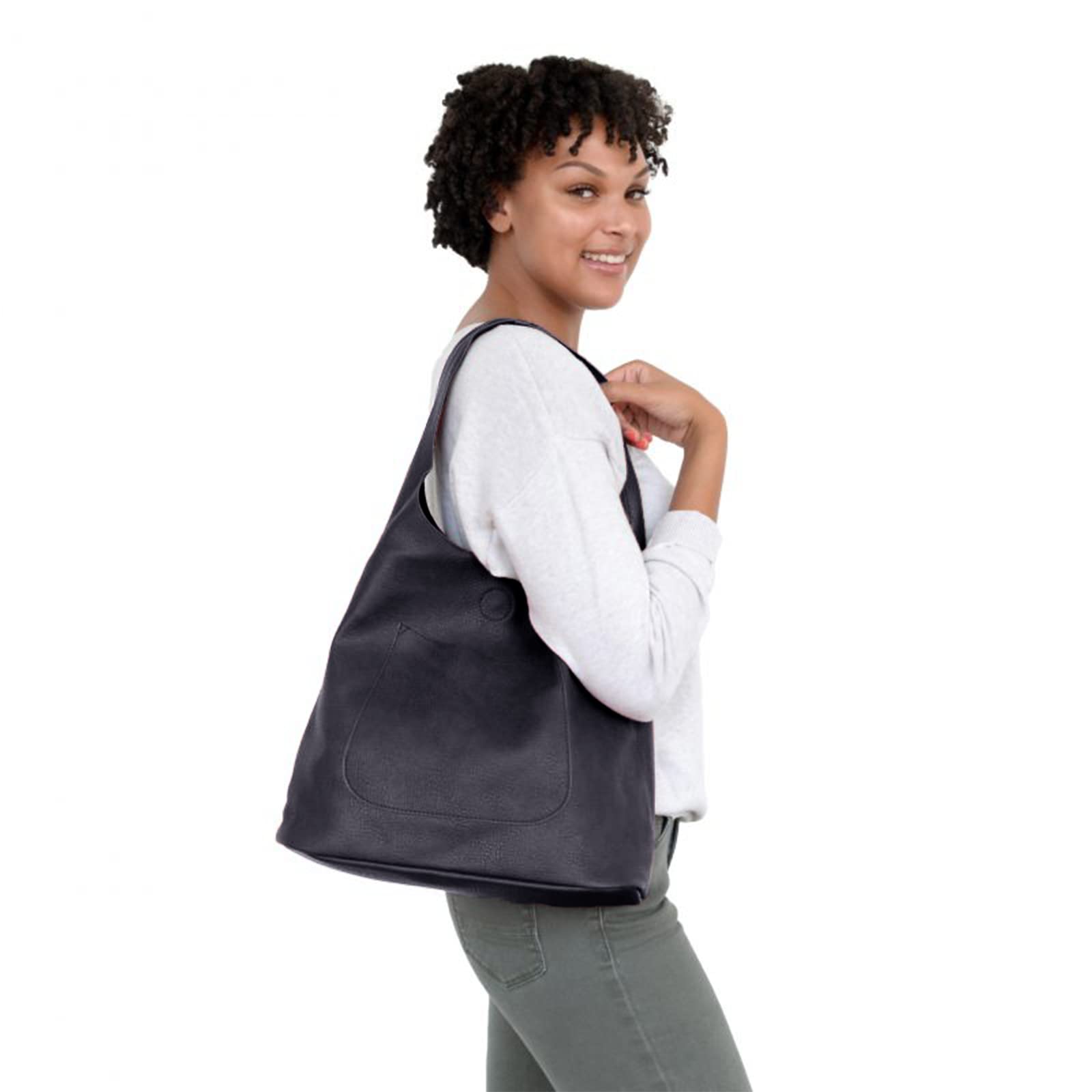 Joy Susan Womens Molly Slouchy 2-in-1 Hobo Handbag