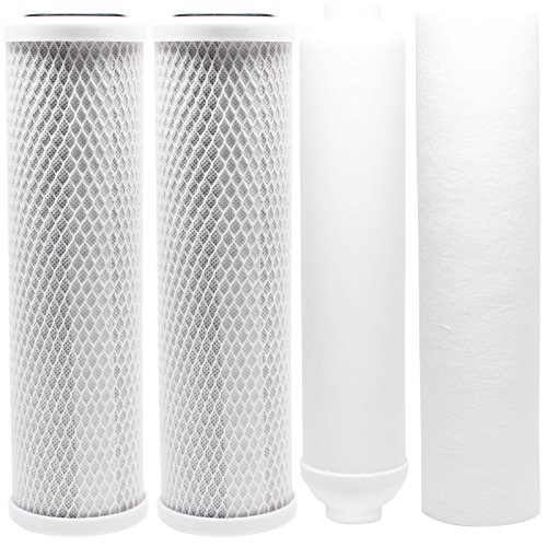 Replacement Filter Kit Compatible with APEC ROES-50 RO System - Includes Carbon Block Filters, PP Sediment Filter & Inline Filter Cartridge - Denali Pure Brand