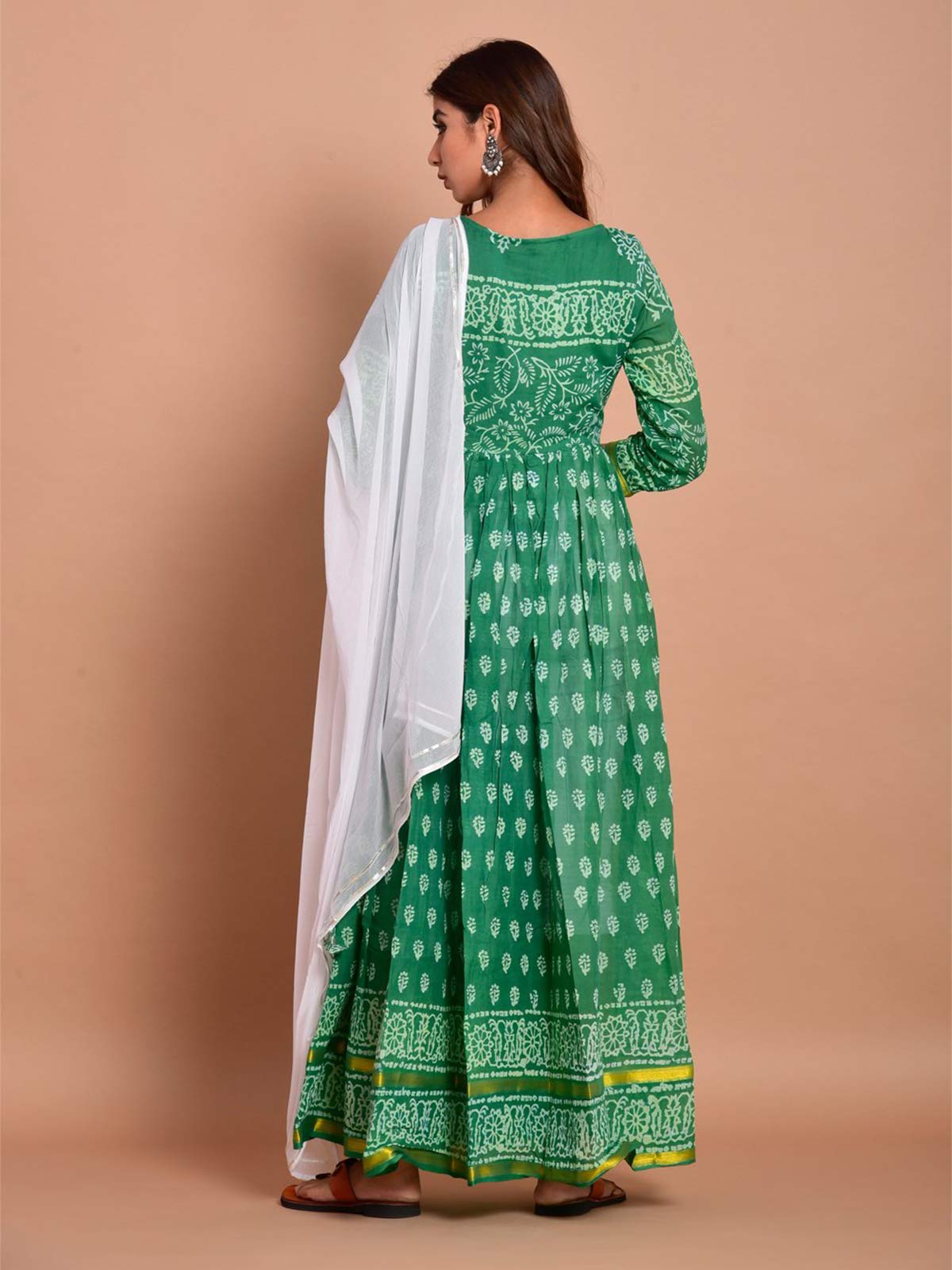 Indian Kurti for Womens With Dupatta | Rayon Printed Kurta Kurtis Dress For Women Tops Tunic Green