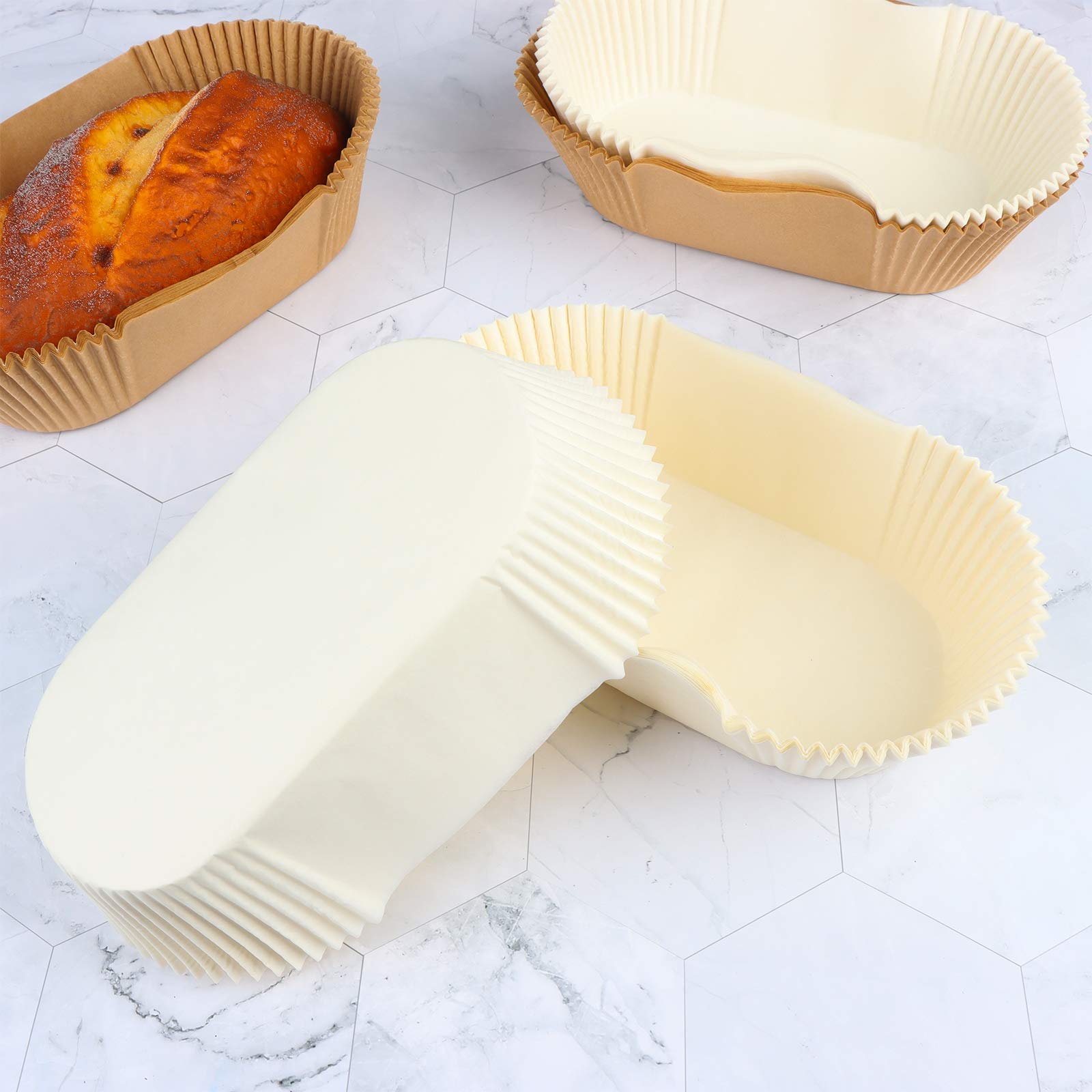 PIAOPIAONIU 100 PCS Loaf Bread Liners for Baking Disposable Loaf Liners 7.4 x 3.54 x 2.56 inch Rectangle Paper Liners Non Stick Parchment Paper Liners for Baking Breads,Kitchen Tools