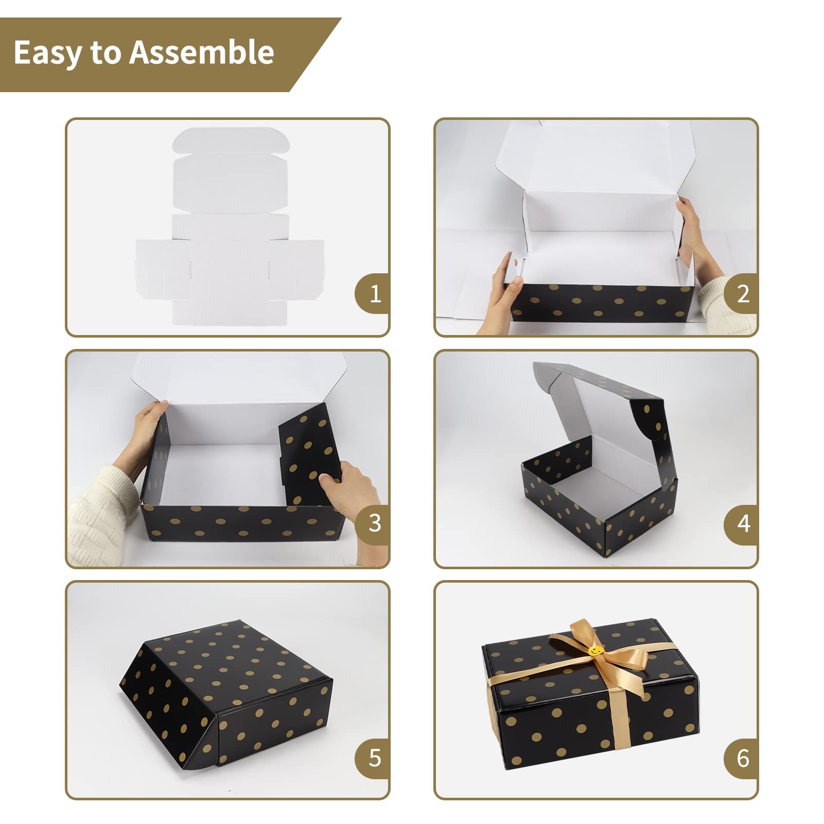 Hoikwo 18 Packs 12x9x4 Black Elegant Luxury Gift Boxes Bulk Empty for Mother’s Day Presents, Large Decorative Gift Wrap Boxes with Lids for Women’s Presents, Cardboard Shipping Packaging Boxes