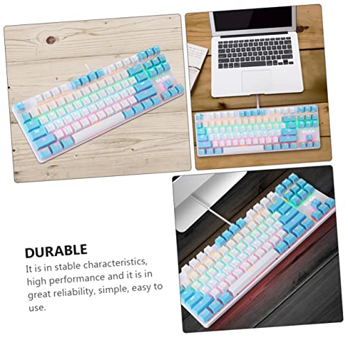 SOLUSTRE Keyboard Wired Keyboard USB Keypad Mechanical Keyboards Gaming Keyboard Wired USB Keyboard Mechanical Gaming Keyboard Computer Abs Fashion White Computer Keyboard