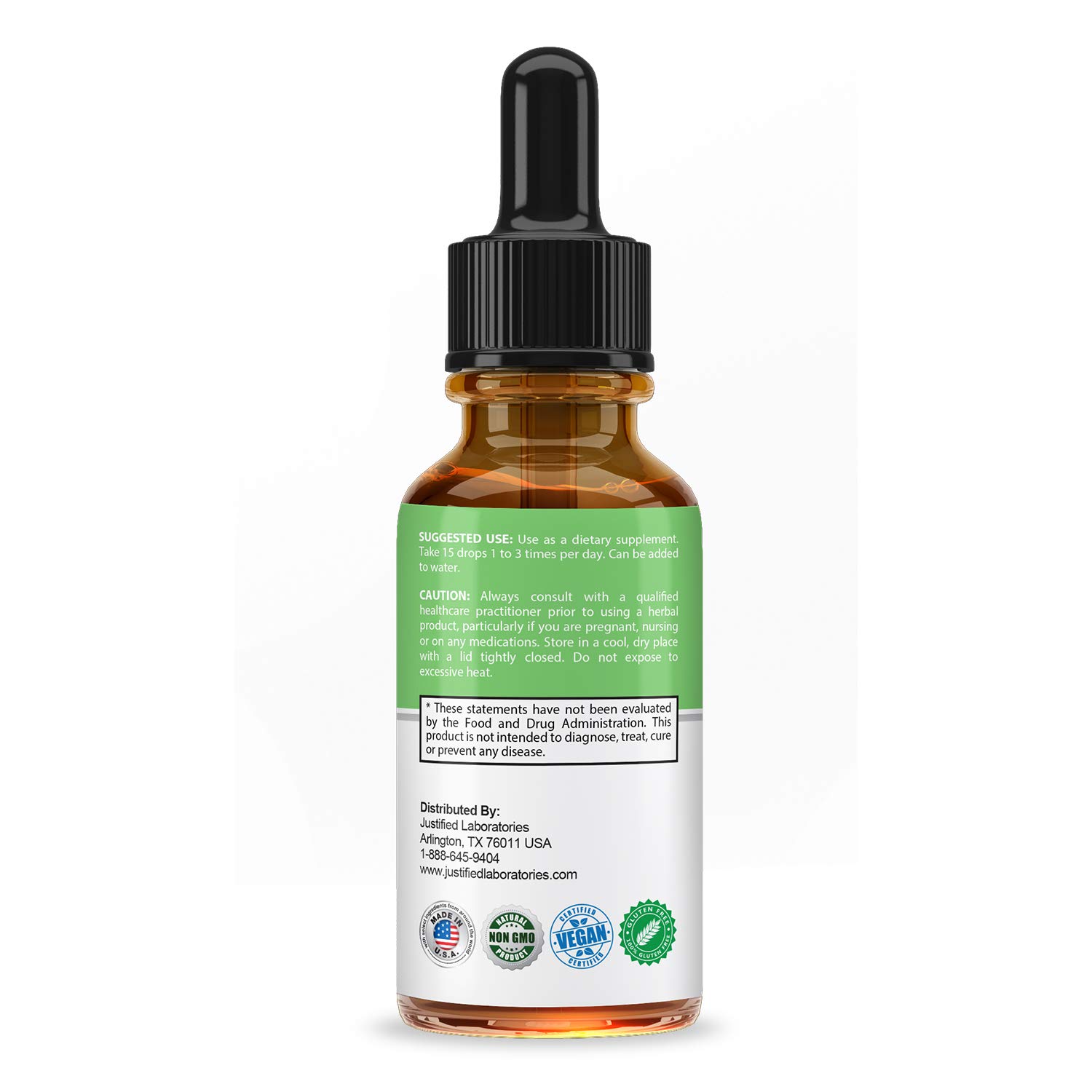 Justified Laboratories Liquid Chlorophyll Drops 6000MG Maximum Strength Green Concentrate Packed with Antioxidants Minerals and Vitamins 2 FL OZ Bottle (3 Bottles)