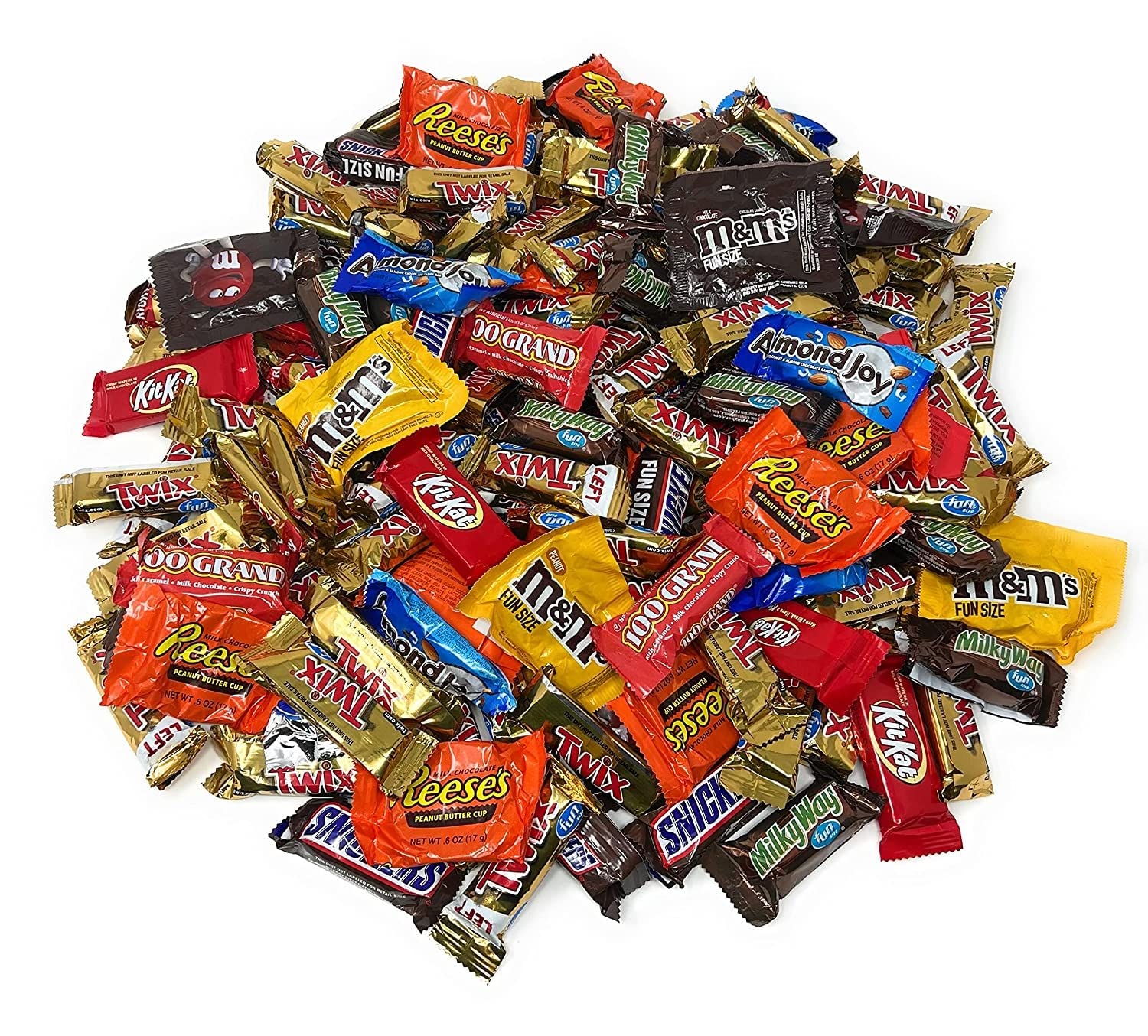 Holiday Chocolate Classic MARS Candy Snack Bars 6Lbs Individually Wrapped Mini Fun Size Candies Variety Bulk Mix (96 Oz) Made In USA