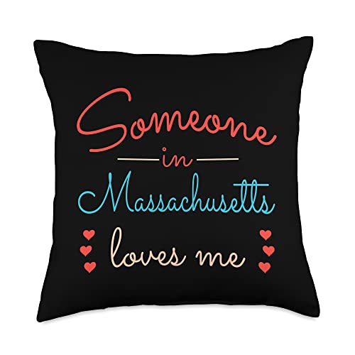 Someone in Massachusetts Loves Me Gift Someone in Massachusetts Loves Me Throw Pillow, 18x18, Multicolor