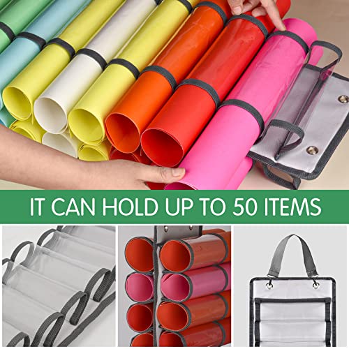 Vinyl Roll Holder, Vinyl Storage Organizer Wall Mount/Over The Door, Vinyl roll Storage, Craft Vinyl Storage Organizer Idea with 50 Compartments