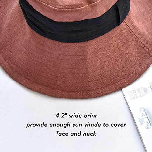 SOMALER Sun Hats for Women Roll-up Wide Brim Summer Beach Hat Foldable Floppy Cotton Hat