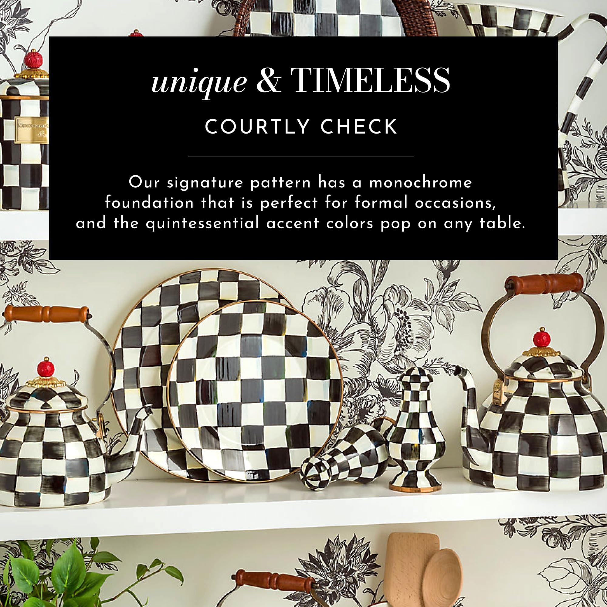 MACKENZIE-CHILDS Courtly Check Bistro Oven Mitt, Cute Hot Oven Mitt, Decorative Kitchen Pot Holder