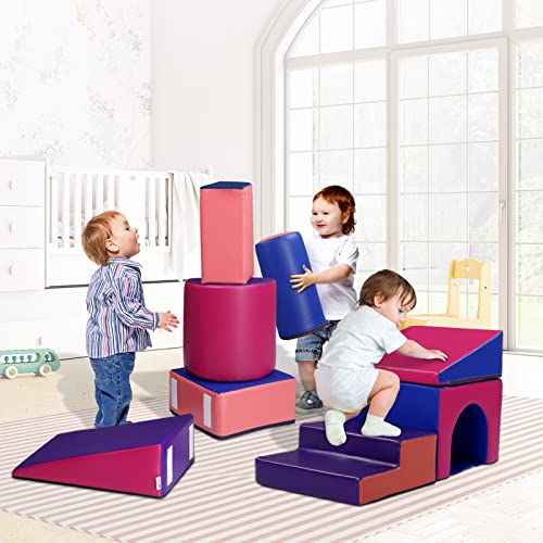 JOYMOR Indoor Soft Foam Climber Play Sets, Beginner Toddler Climber with Slide, Stairs and Ramp, Indoor Climbing Toys for Toddlers, Kids and Children