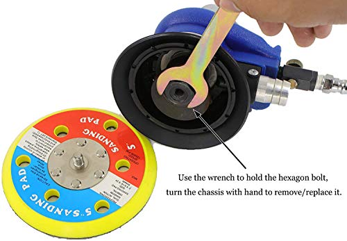 Sutekus 5" Random Orbital Sander Air sander Dual Action Pneumatic Sander Polisher Palm Sander Air Tools