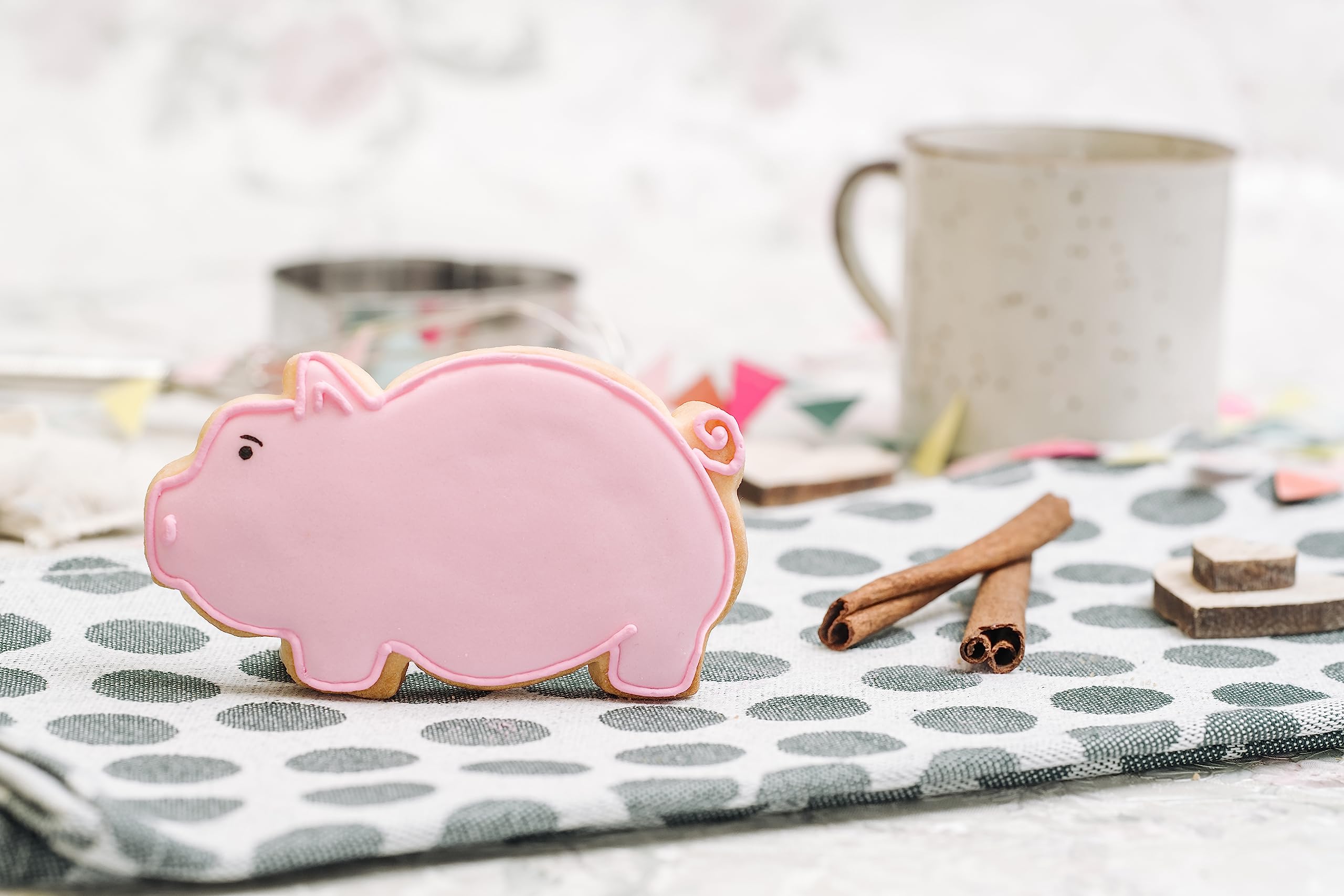 Pig Farm Animal Cookie Cutter Set, Large 3-Piece Set, Premium Food Grade Stainless Steel, Dishwasher Safe