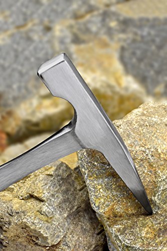SE 22-ounce Rock Pick Hammer with Pointed Tip, 11-inch All Steel Geologist Hammer, Drop Forged Masonry Hammer with Comfortable Grip for Mining, 2lbs