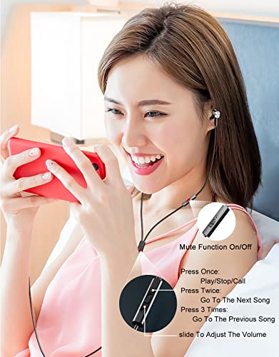 Wired Earbuds with Microphone,3.5MM in-Ear Earphone Noise Isolated&Volume Control for Sports Running Workout Compatible for Laptop & Desktop Computers, Game Players and Other Audio Players 8.2FT