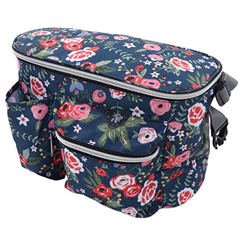 Travel Mommy Bag Diaper Bag Tote Large Capacity Outdoor Multi Functional Hanging Mommy Bag (Flower)