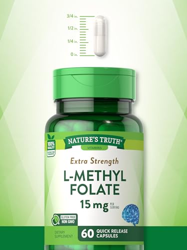Nature's Truth L Methylfolate 15mg | 60 Capsules | Non-GMO & Gluten Free Supplement | Extra Strength
