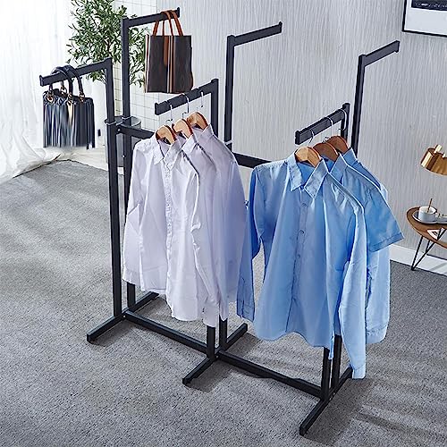 SXFYWYM Floor-Standing Metal Garment Rack, Clothes Shelves Heavy Duty Black 6 Way Rack, Adjustable Lifting Retail Clothing Rack Hanging Clothes Racks, Rack for Hanging Clothes Retail Display