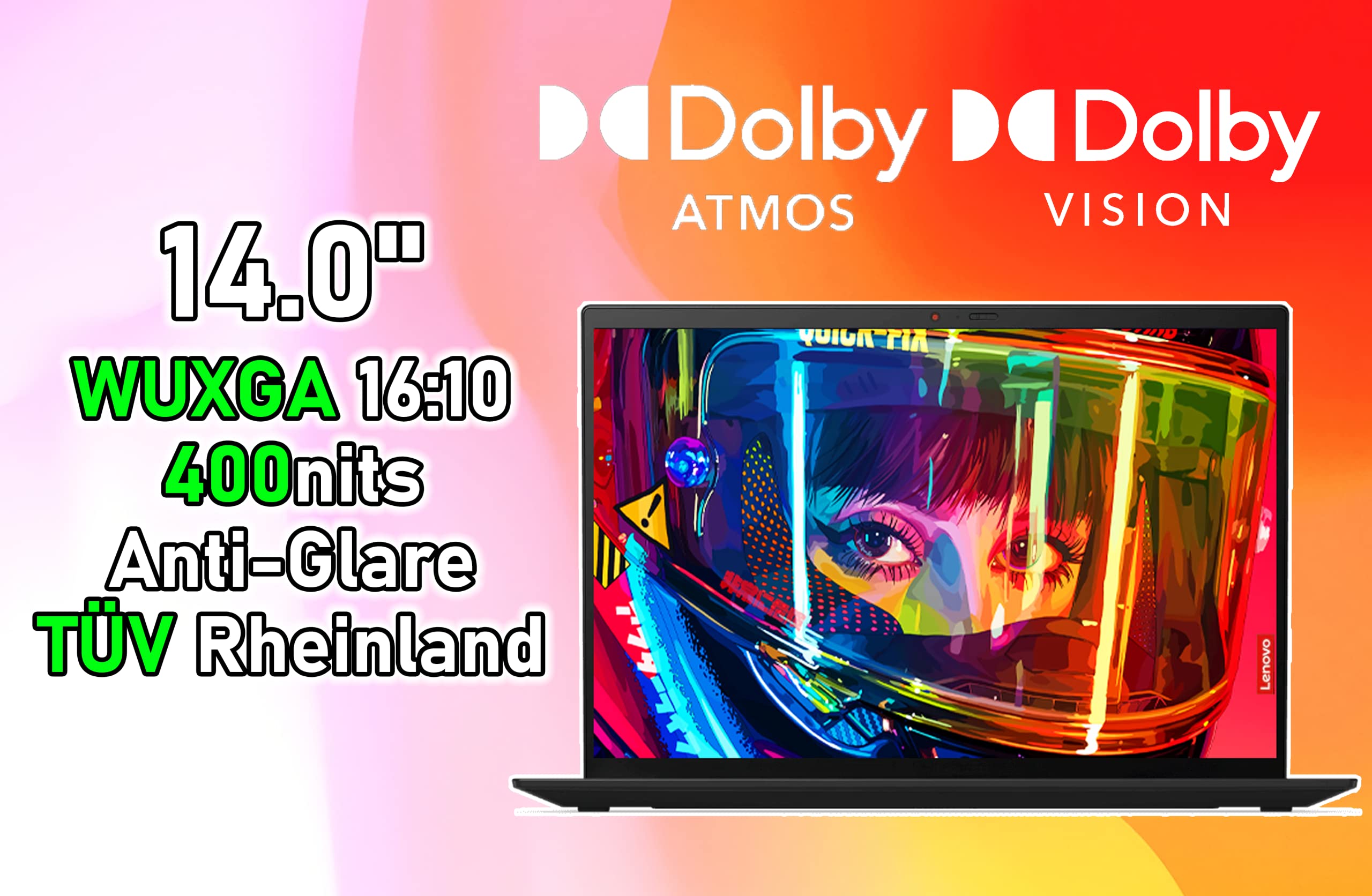 Lenovo ThinkPad X1 Carbon Gen 8 Laptop, 14.0" FHD IPS 400 nits, i5-10210U, Webcam, WiFi-6, Backlit Keyboard, Fingerprint Reader, USB-C, HDMI, Intel UHD Graphics, Win 10 Pro, 16GB RAM, 512GB PCIe SSD