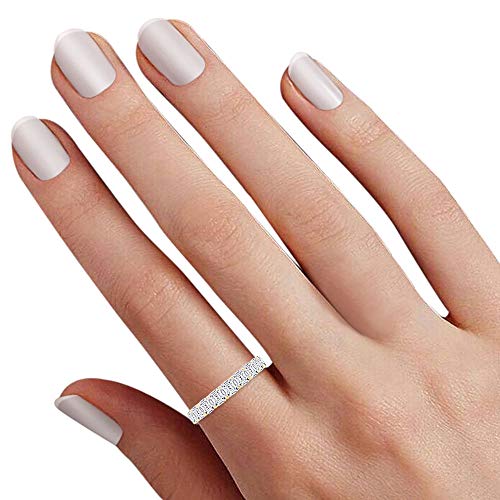 Jewel Zone US Asscher Cut White Cubic Zirconia Eternity Band Ring in 14k Yellow Gold Over Sterling Silver