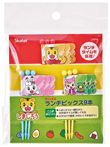 Skater LKP4-A Lunch Picks, Pack of 9, Shimajiro, 22