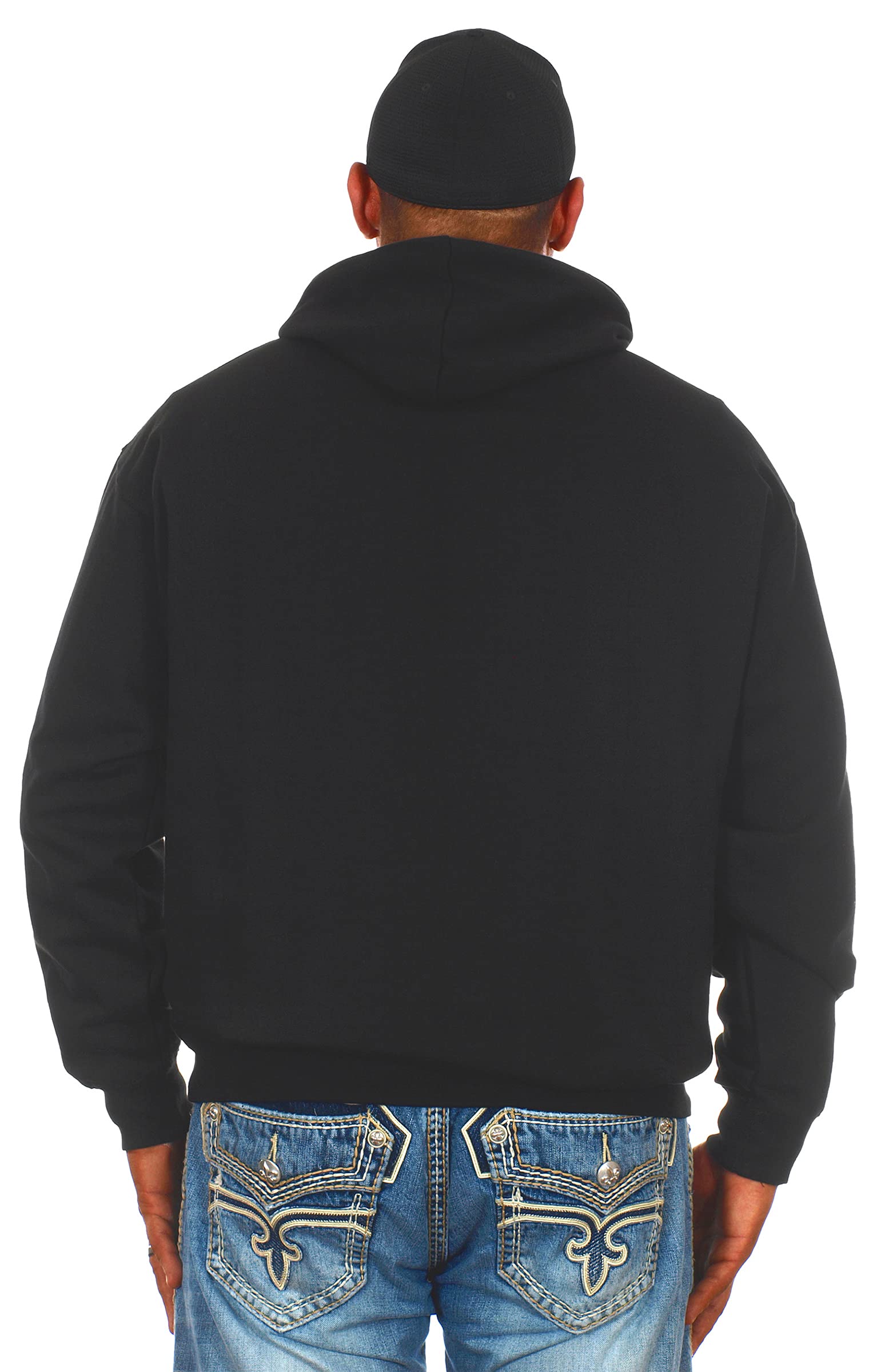 JH DESIGN GROUP Men's Ford Mustang Pullover Hoodie Tri-Bar Pony Collage (Black, Small, s)