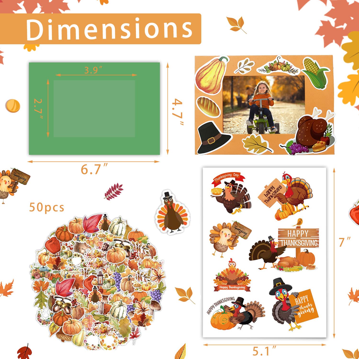 Nramoss DIY Fall Picture Craft Frame Kits for Kids 30 Packs Make Your Own Picture Frames Thanksgiving Crafts Classroom Game Fall Party Favor