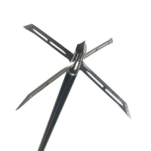 LEOBEE 9 Pcs Turkey Hunting Arrow Head 4" 200 Grain 4 Blade Huge Cut Broadhead for Crossbow Compound Bow.