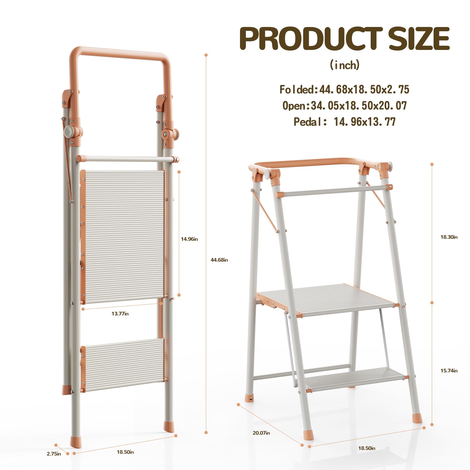 UNICOO® Foldable Toddler Tower - 2-Step Ladder for Adult, Toddler Tower Foldable and Compact - Foldable Kitchen Tower, Kids Step Stool, Folding Toddler Tower for Kitchen and Bathroom