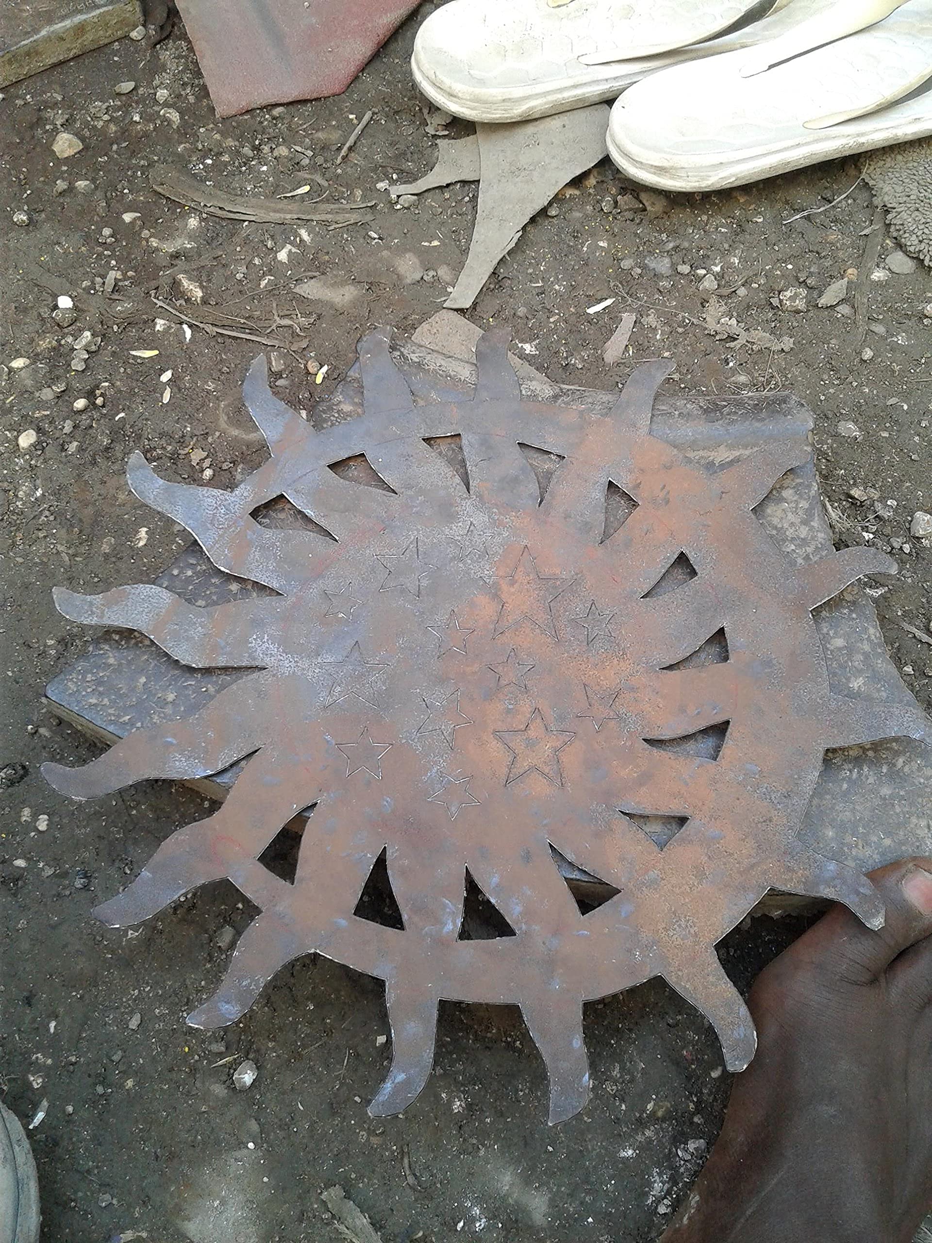 It's Cactus Sun Moon With Stars, Silver Bronze Metal Wall Hanging Art, Haitian Decorative Accents for Your Home 14 In. x 14.5 In.