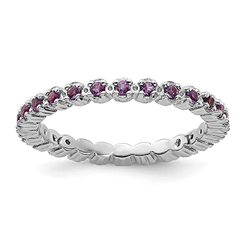 IceCarats 925 Sterling Silver Purple Amethyst February Birthstone Stackable Ring size 8