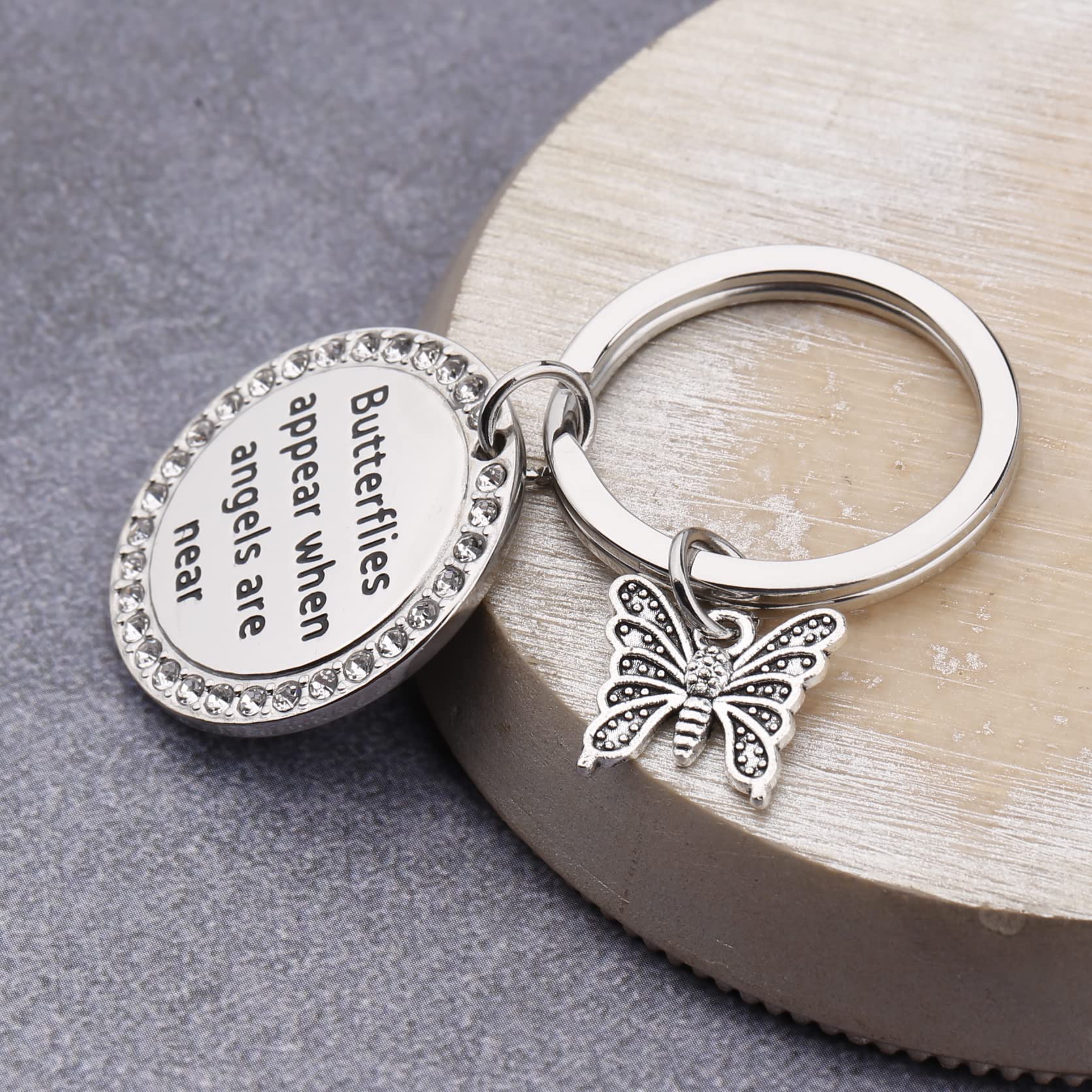 MTYCTWED Butterfly Gift Butterfly Memorial Keychain Butterfly Lover Gift Butterflies Appear When Angels are Near (Butterfly KS)