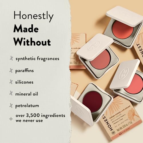 Honest Beauty 2-in-1 Creme Cheek Blush + Lip Color | EWG Verified, Vegan + Cruelty Free | Peony Pink, .1 oz