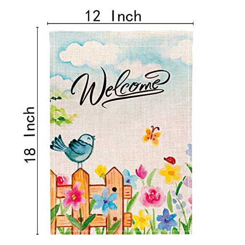 QXQIANXIYE 2 Pack Summer Garden Flags Double Sided 12×18 Inch Small Yard Flag Outside Décor for Farmhouse