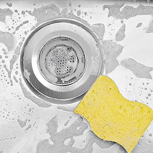 QYHOO 2 PCS Kitchen Sink Strainer Stainless Steel, 4.5 inch Diameter Anti-Clogging Drain Hair Catcher Mesh Catcher for Kitchen, Bathroom, Balcony, Floor Drain