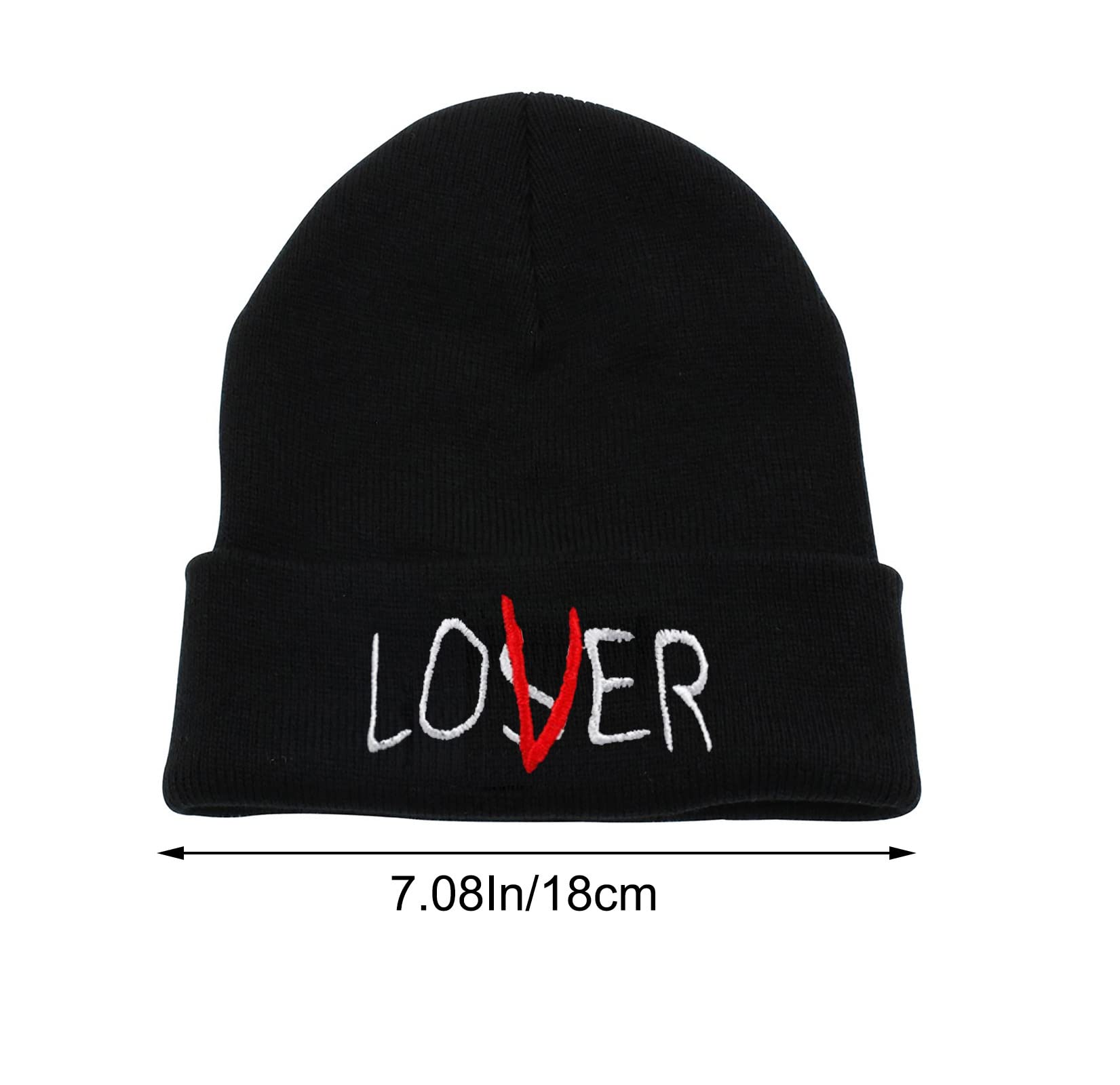 jiaozhen Cuffed Beanie Hats for Women, Knitted beanieie - Unisex Embroidery Skull Cap, Warm Hats,Lightweight Beanies Black
