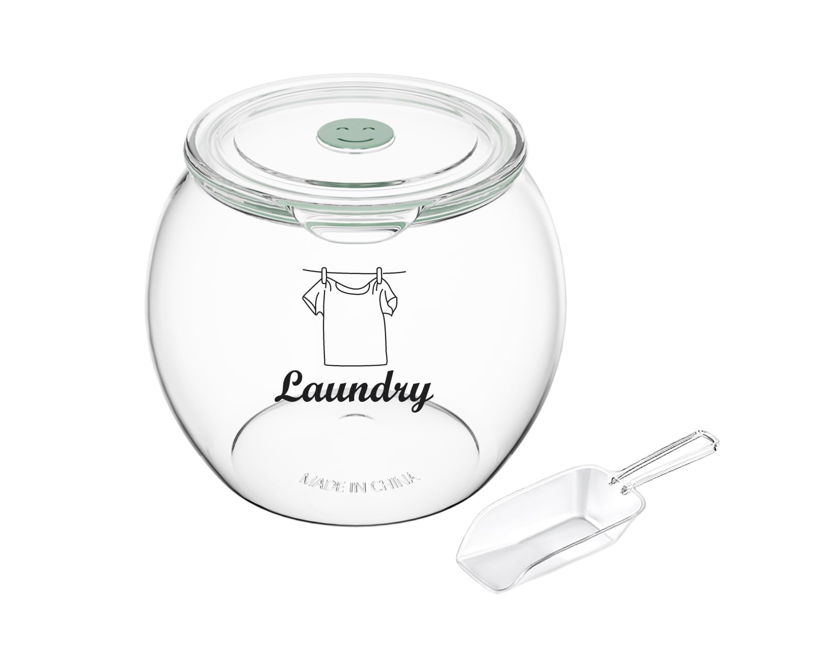 Xbopetda Laundry Powder Container Airtight, Laundry Detergent Dispenser with Mesuring Cup, Clear Plastic Laundry Powder Storage with Wide Opening, 4L High Capacity for Laundry Room Organization