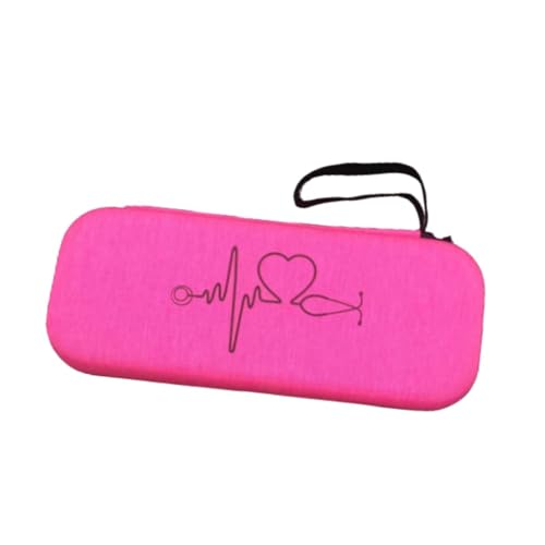 WeiLaiKeQi Stethoscope Carrying Case Stethoscope Carrying Bag Travel EVA Organizer Storage Bag, Pink and Black Pattern