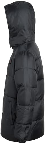 iXtreme Boys' Winter Jacket - Polar Fleece Lined Bubble Puffer Water Repellent Ski Jacket, Size 10-12, Black