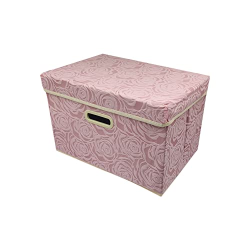 Magik Stackable Storage Containers Extra Large Storage Bins with Lid Cube Container (Medium,Pink)