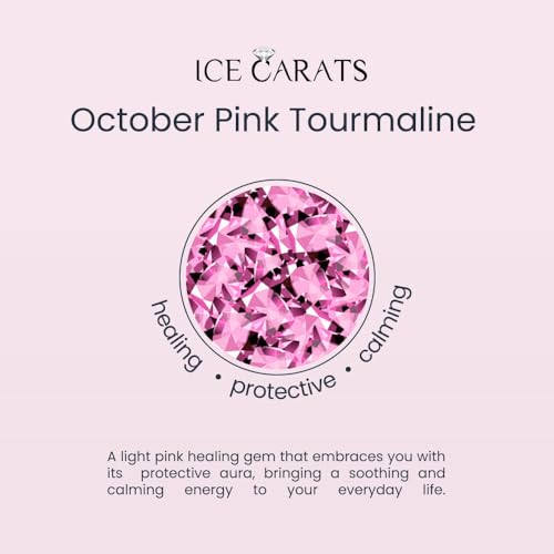 IceCarats 925 Sterling Silver 18 inch Diamond Pink Tourmaline Chain Necklace Gemstone Pendant Charm