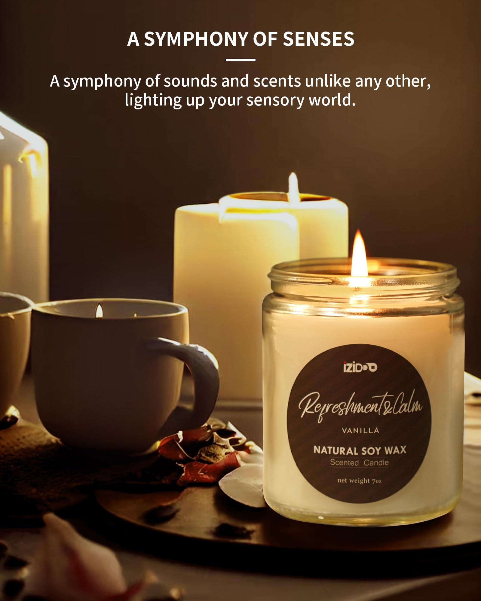 IZIDDO Scented Candles,Candles for Home Scented,45 Hour Burn,Soy Candles Aromatherapy Candles Gifts for Women & Men-Clear Lavender Candles
