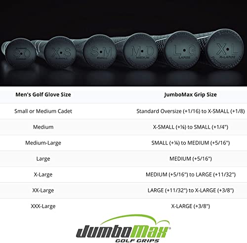 JumboMax JMX Ultralite X-Small Golf Grips, 25% Lighter, Black/RWB, Tri-Texture